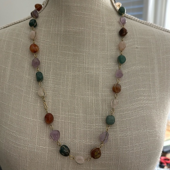 Jewelry | 28 Inch Wired Gemstone Necklace With A Simple Hook Clasp ...